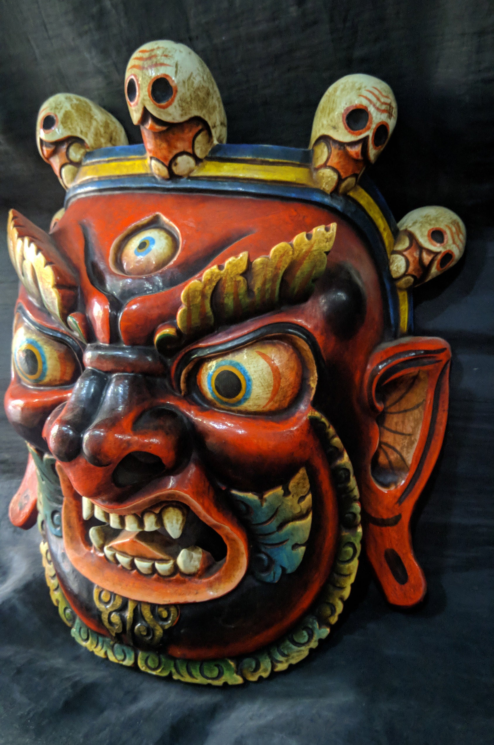 Huge Red Mahakala Mask - Etsy