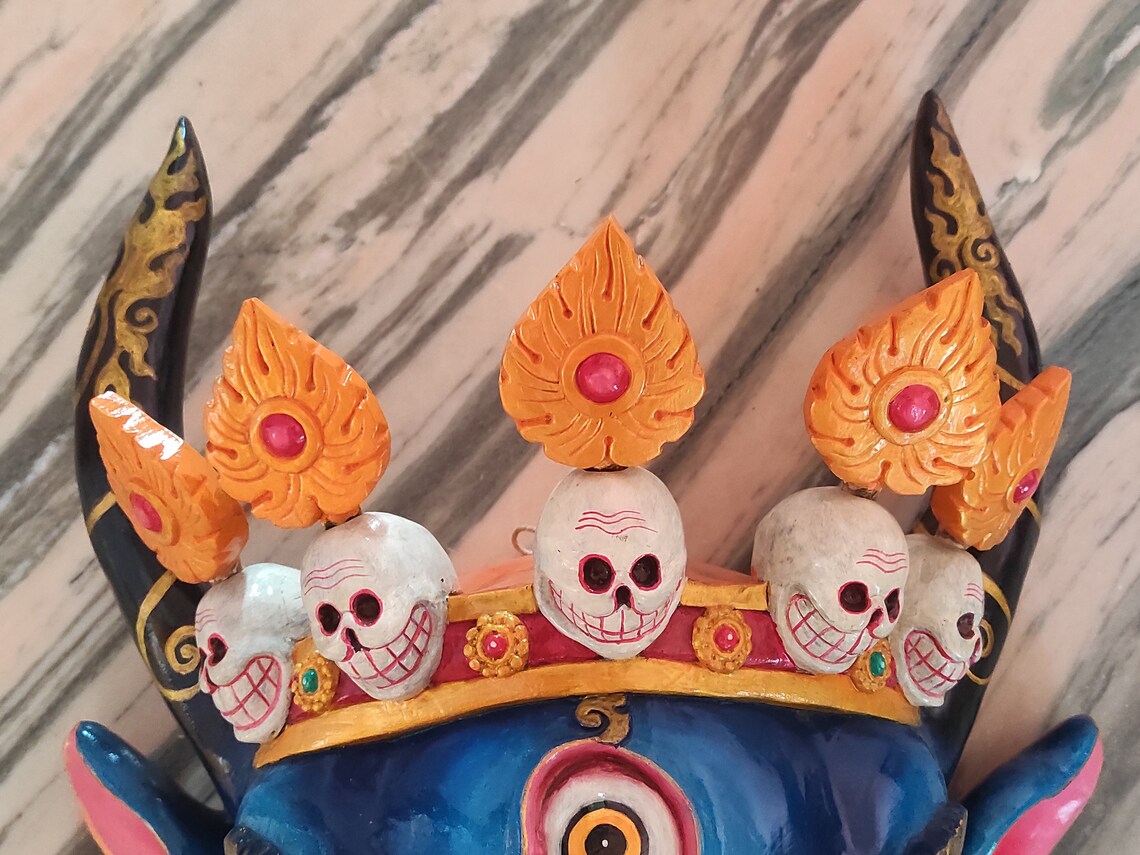 Blue Yamantaka Real Tibetan Cham Lama Dance Mask - Etsy