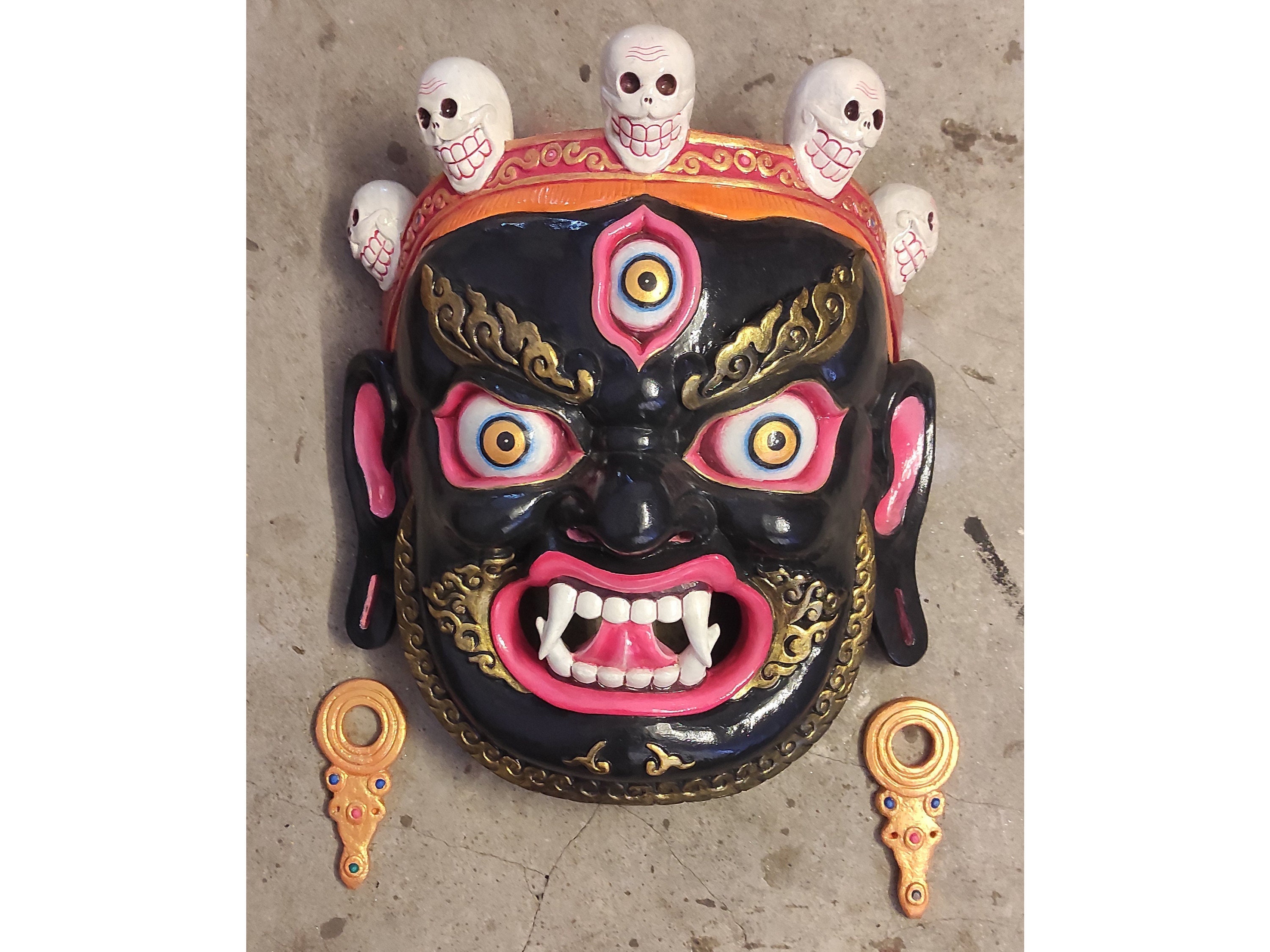 Black Mahakala Real Cham Lama Dance Mask - Etsy