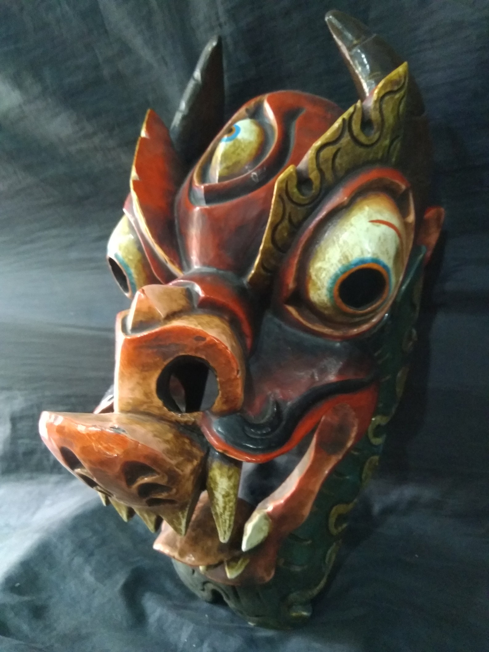 Large Red Dragon Mask - Etsy