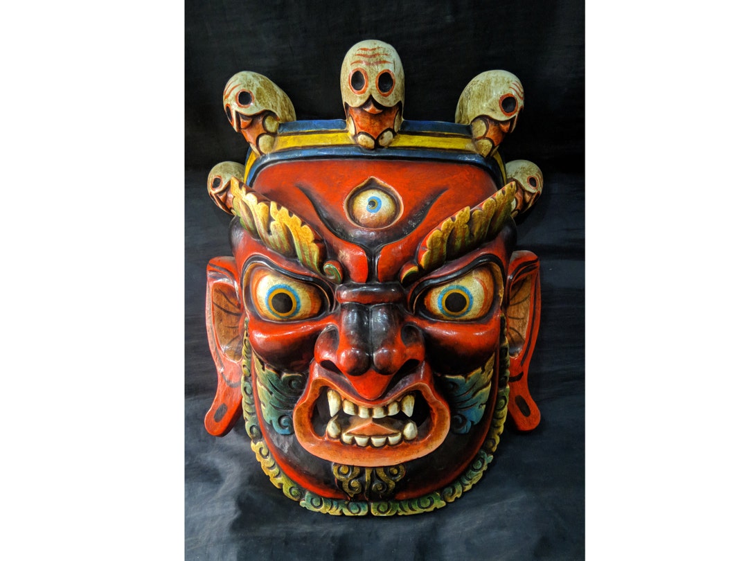 Huge Red Mahakala Mask - Etsy