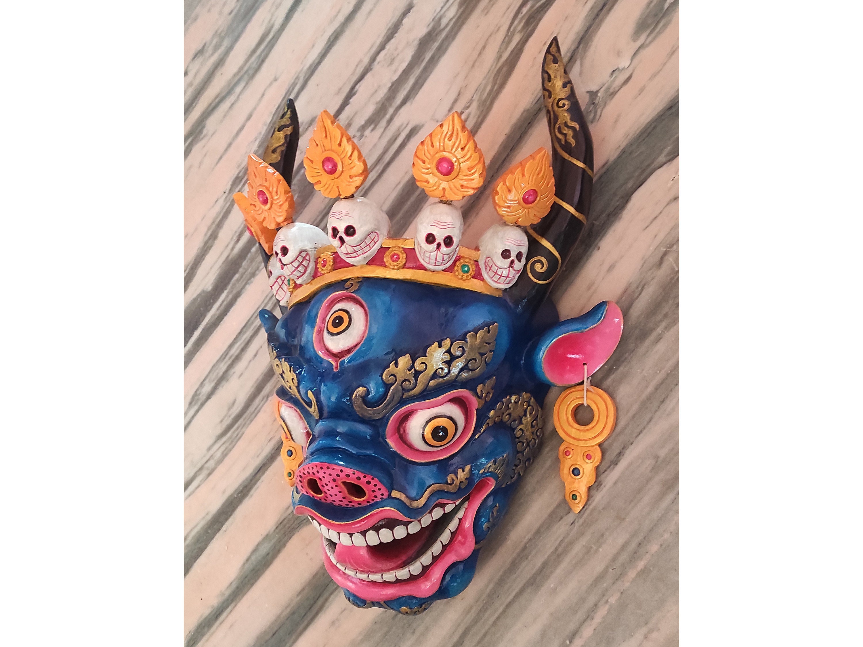 Blue Yamantaka Real Tibetan Cham Lama Dance Mask - Etsy
