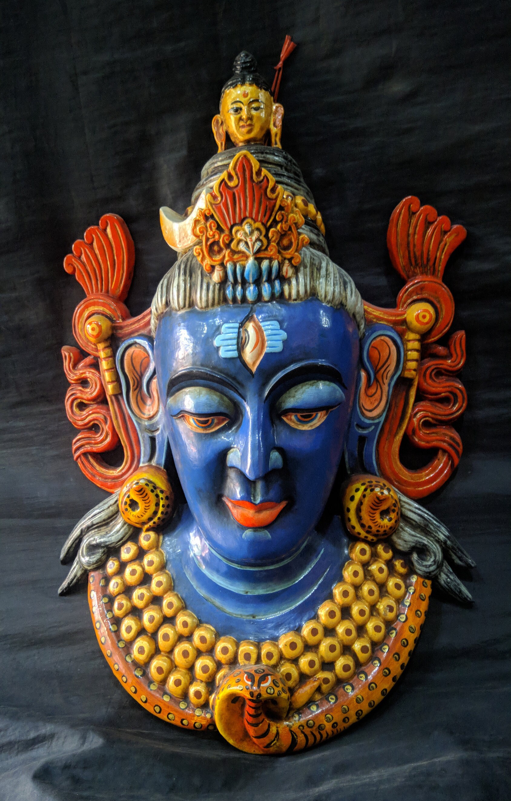 Huge Shiva Mask - Blue - Etsy