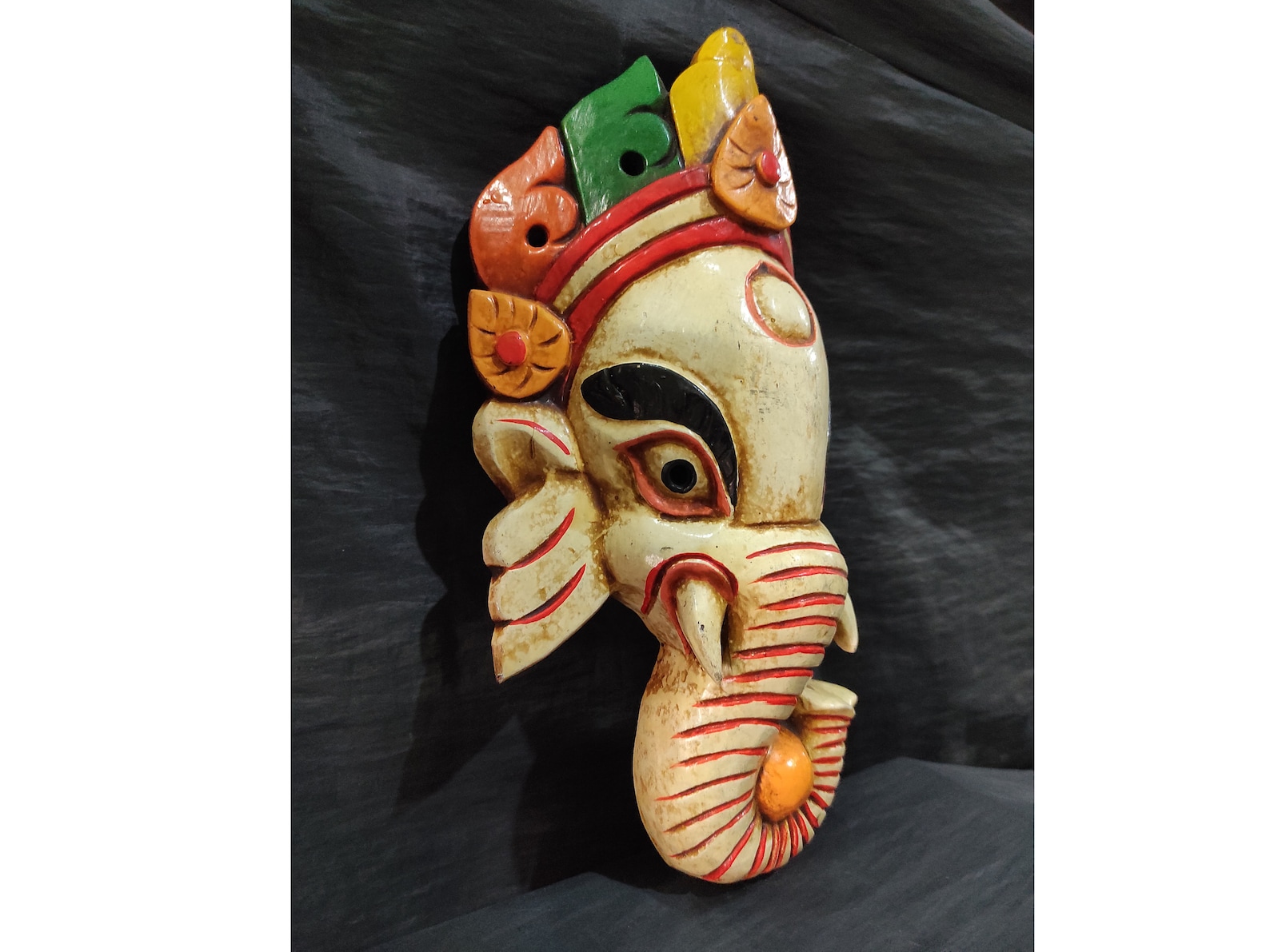 Handcarved Ganesh Mask 31 Cm / 12 In - Etsy