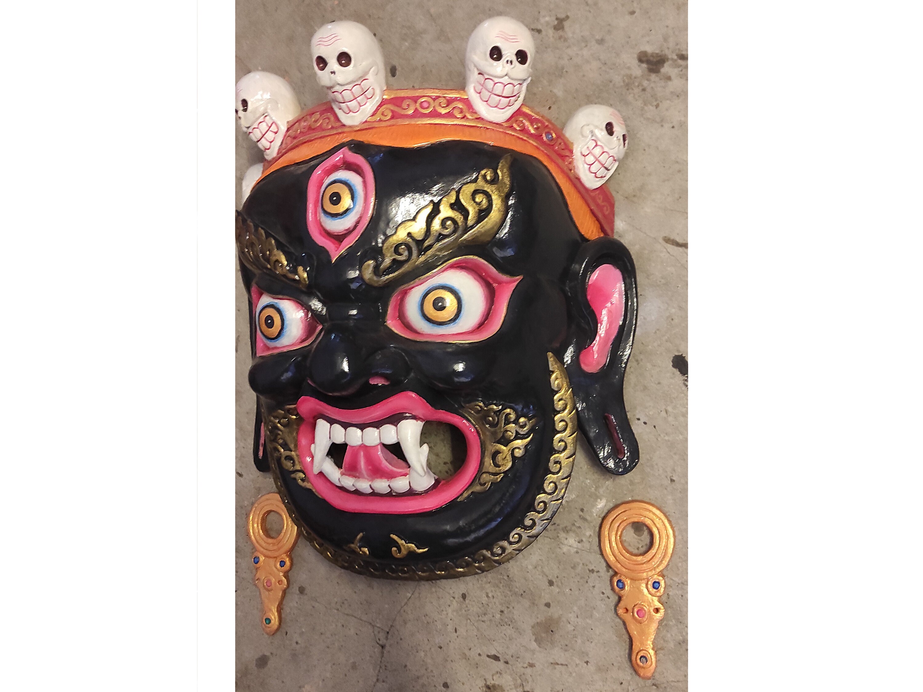 Black Mahakala Real Cham Lama Dance Mask - Etsy