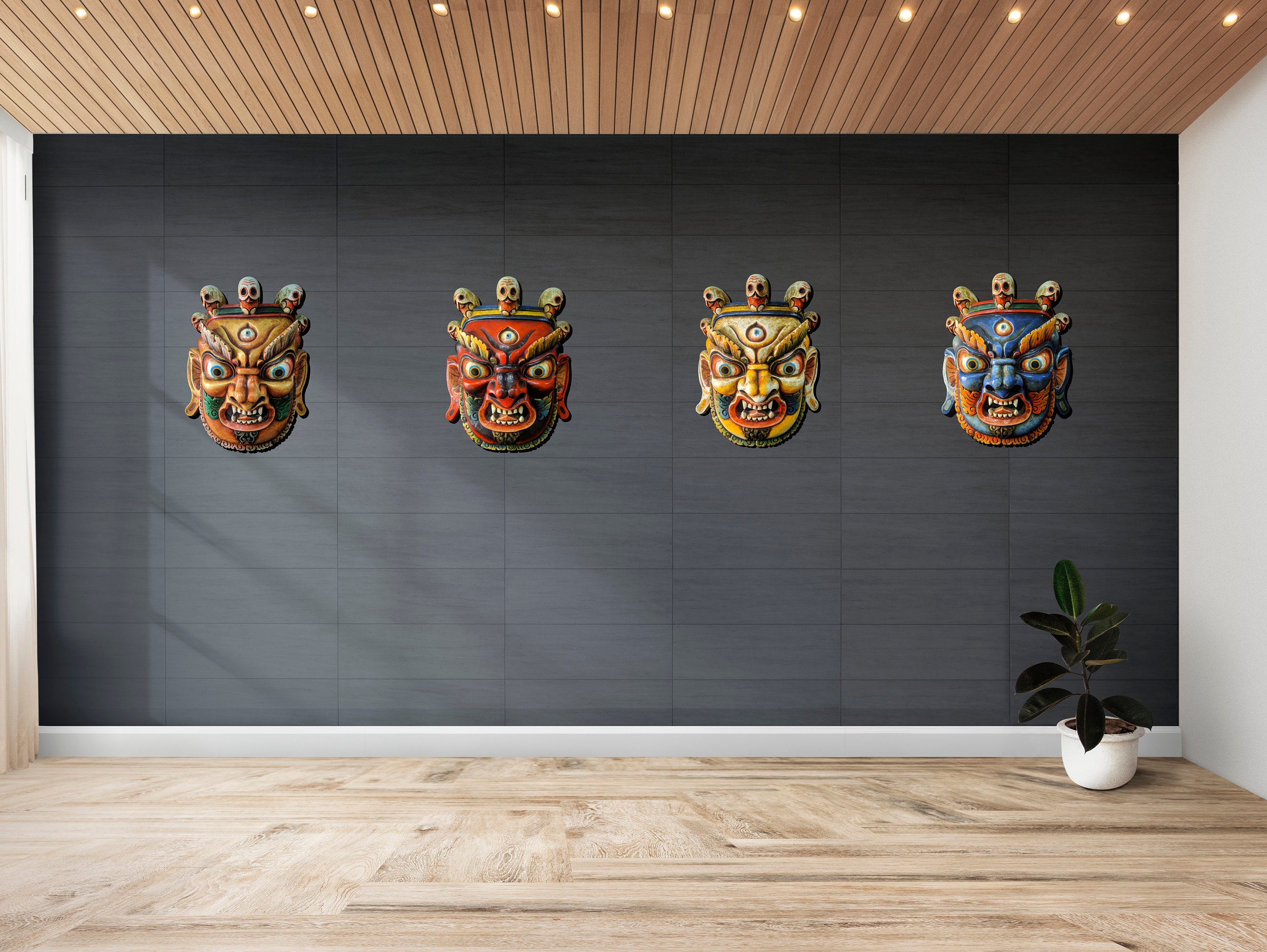 Huge Gold Mahakala Mask - Etsy