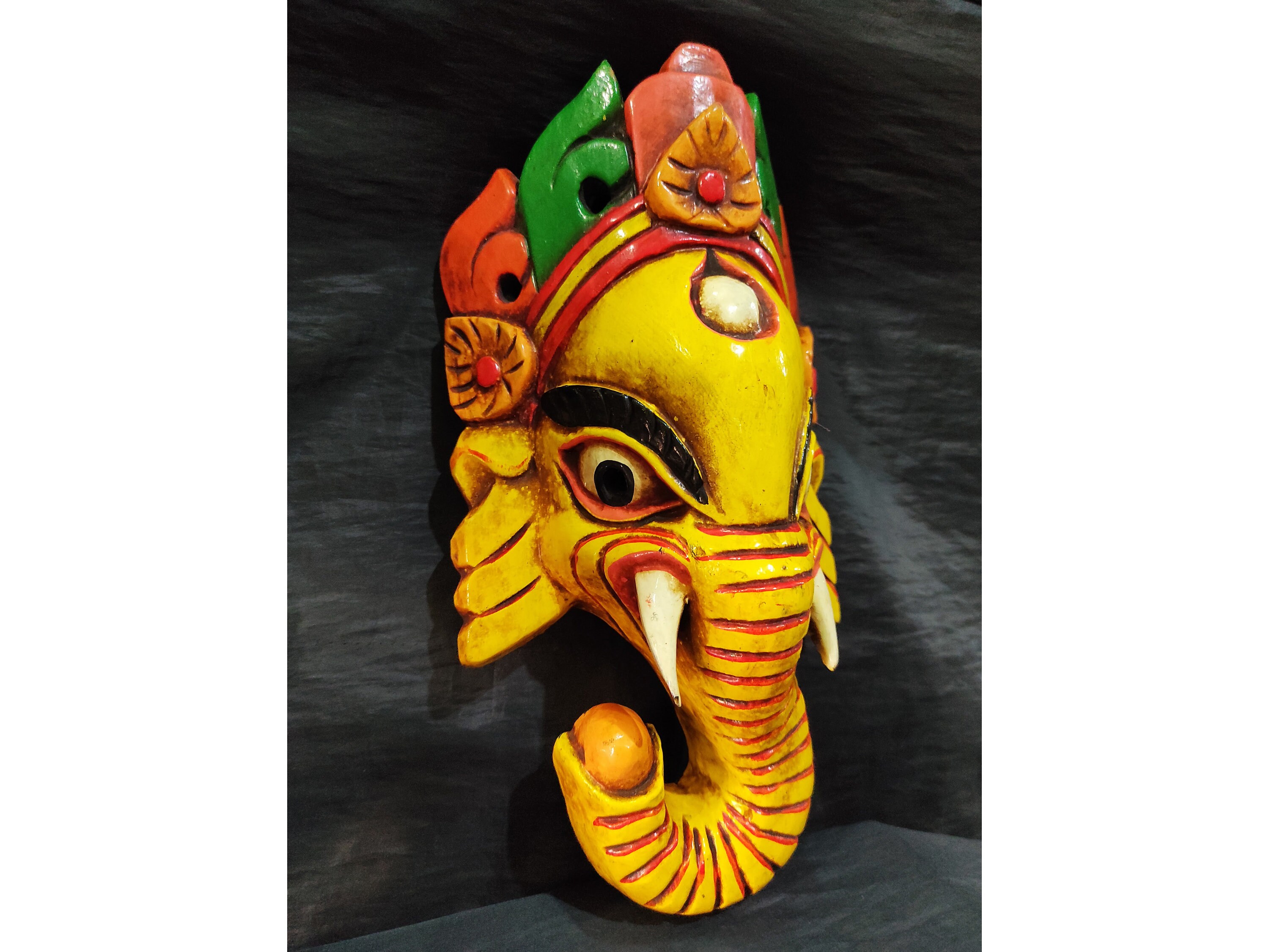 Handcarved Ganesh Mask - 31 Cm / 12 In - Etsy