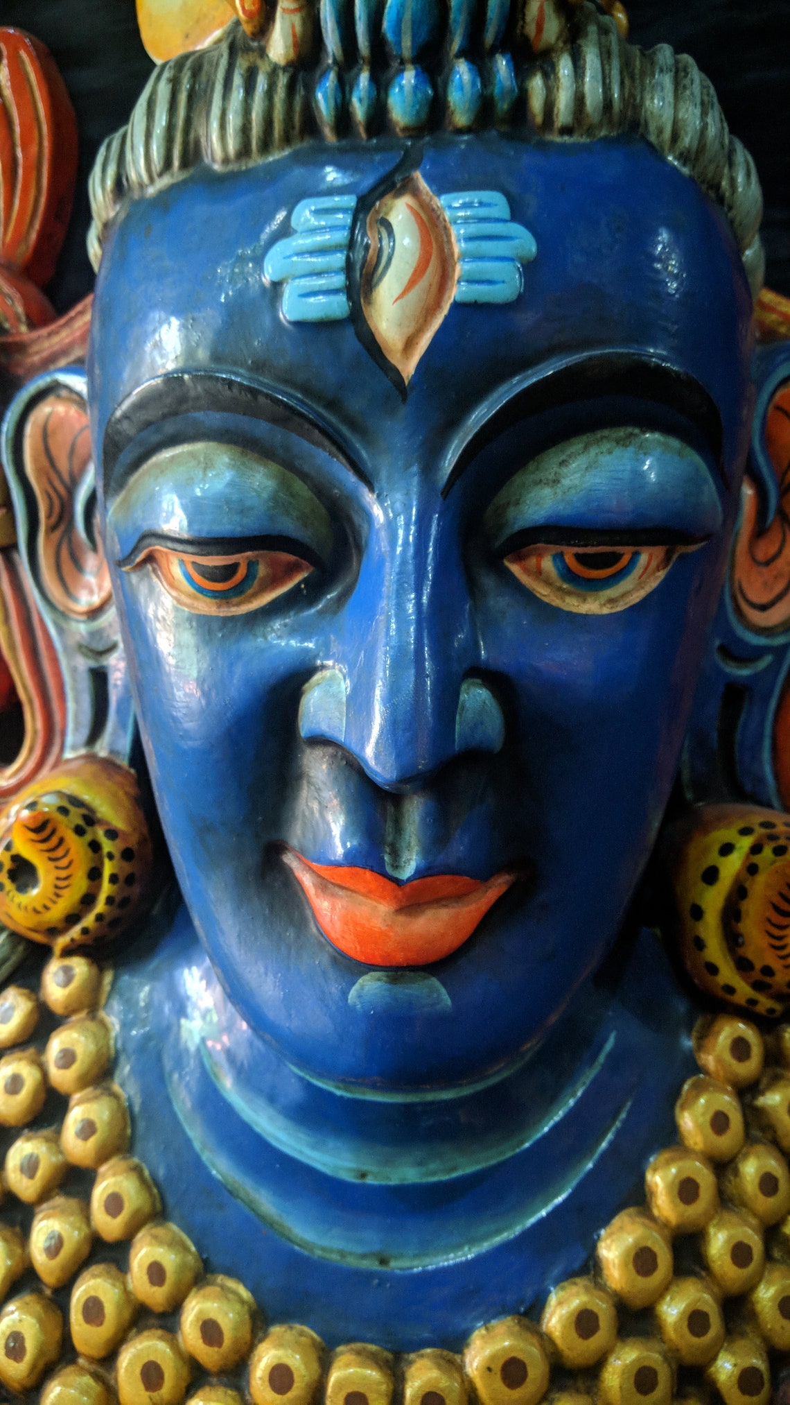 Huge Shiva Mask - Blue - Etsy