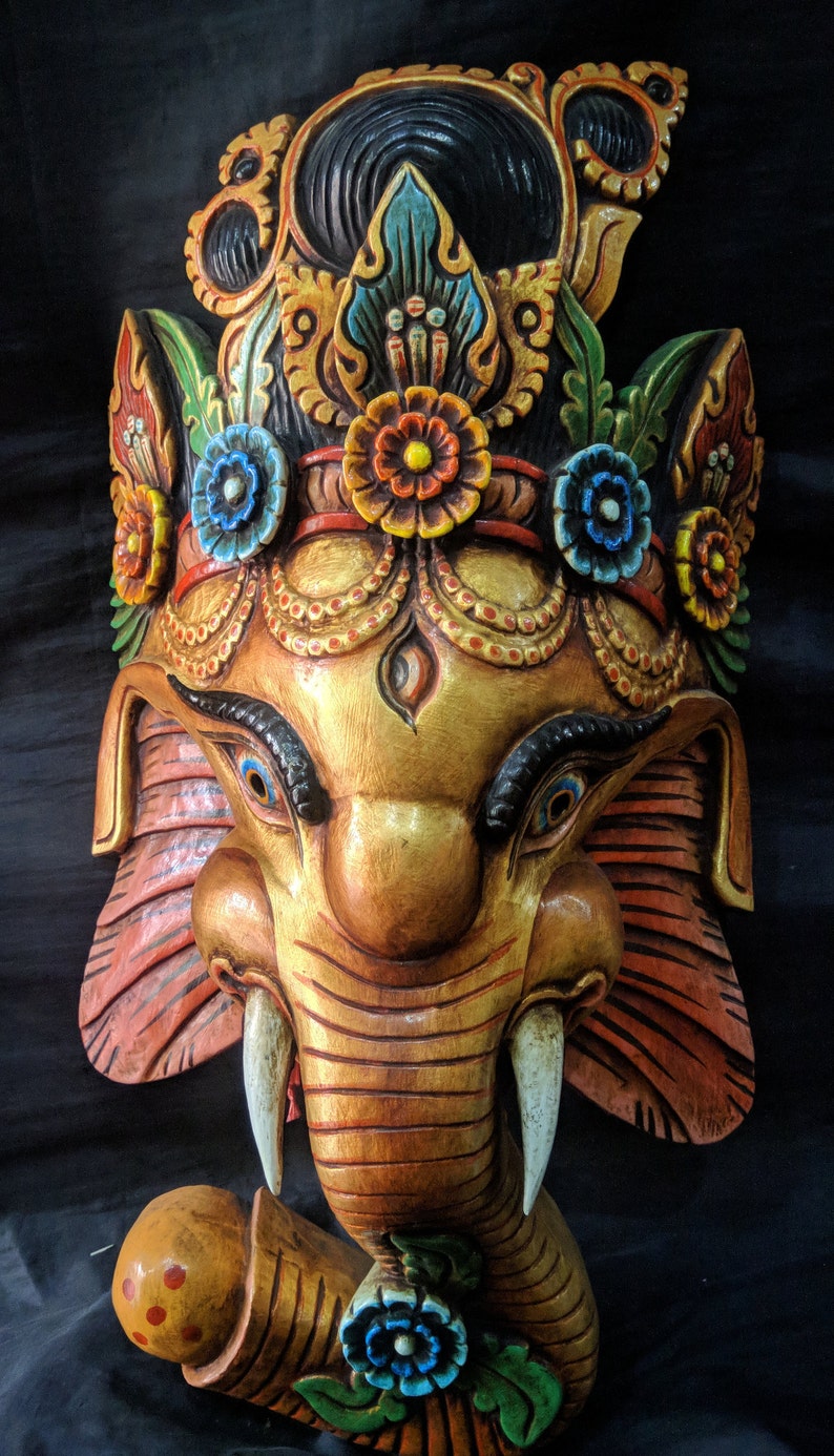Huge Gold Ganesh Mask - Etsy