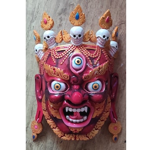 Red Mahakala - Real Tibetan Cham Lama Dance Mask - Etsy
