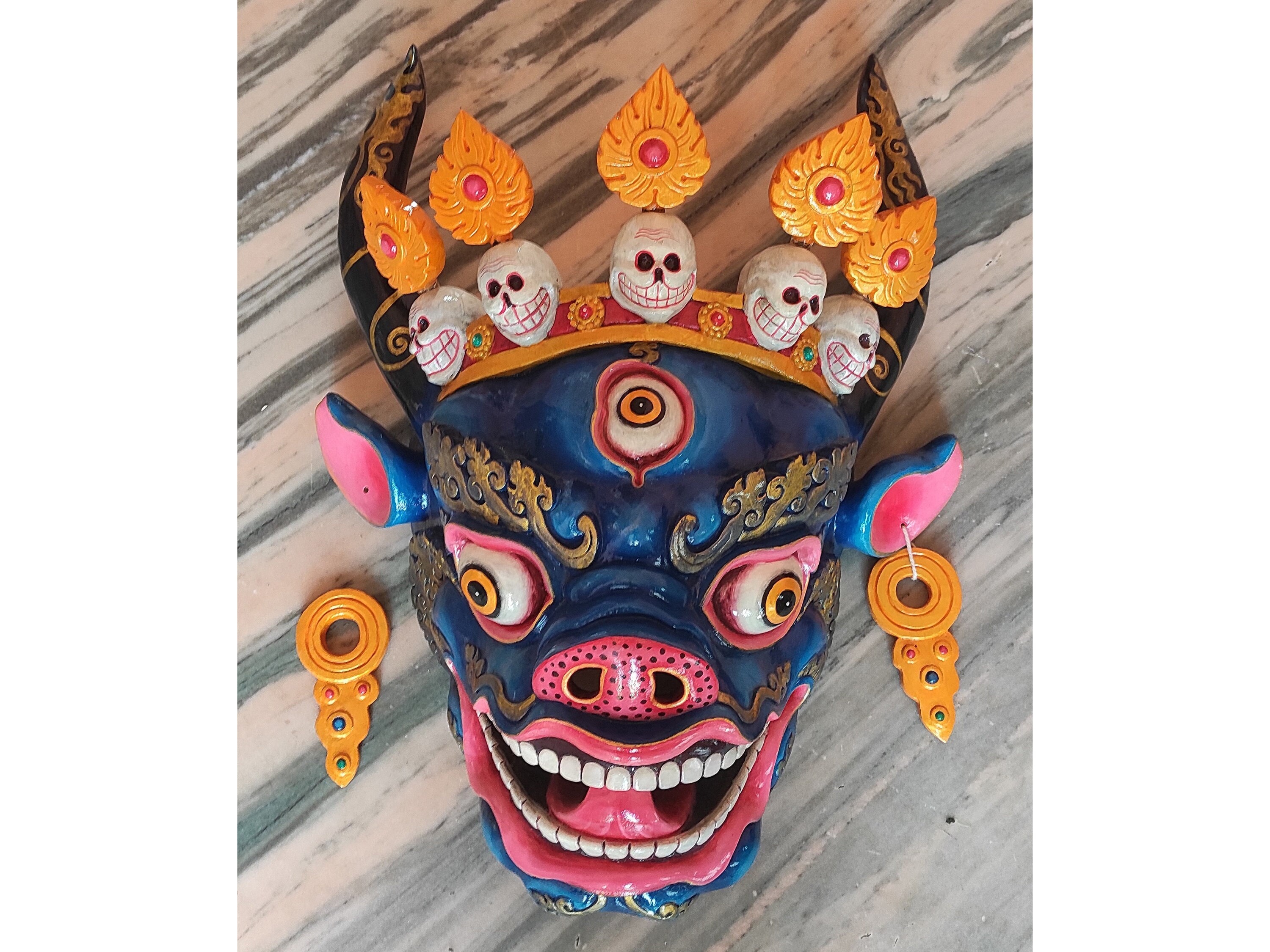 Blue Yamantaka Real Tibetan Cham Lama Dance Mask - Etsy