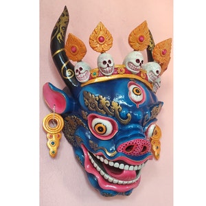Blue Yamantaka - Real Tibetan Cham Lama Dance Mask - Etsy