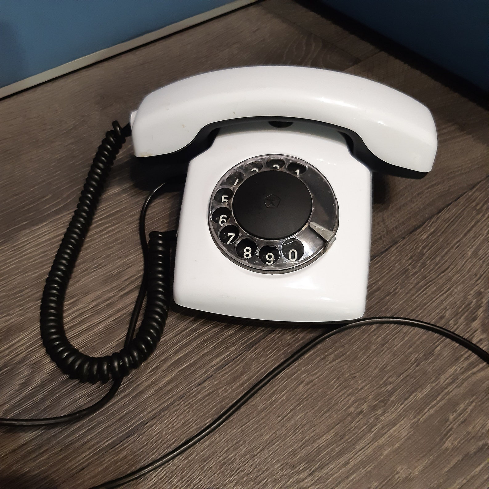 Vintage White Phone 1980s, Old Rotary Phone, White Phone, Circle Dial ...