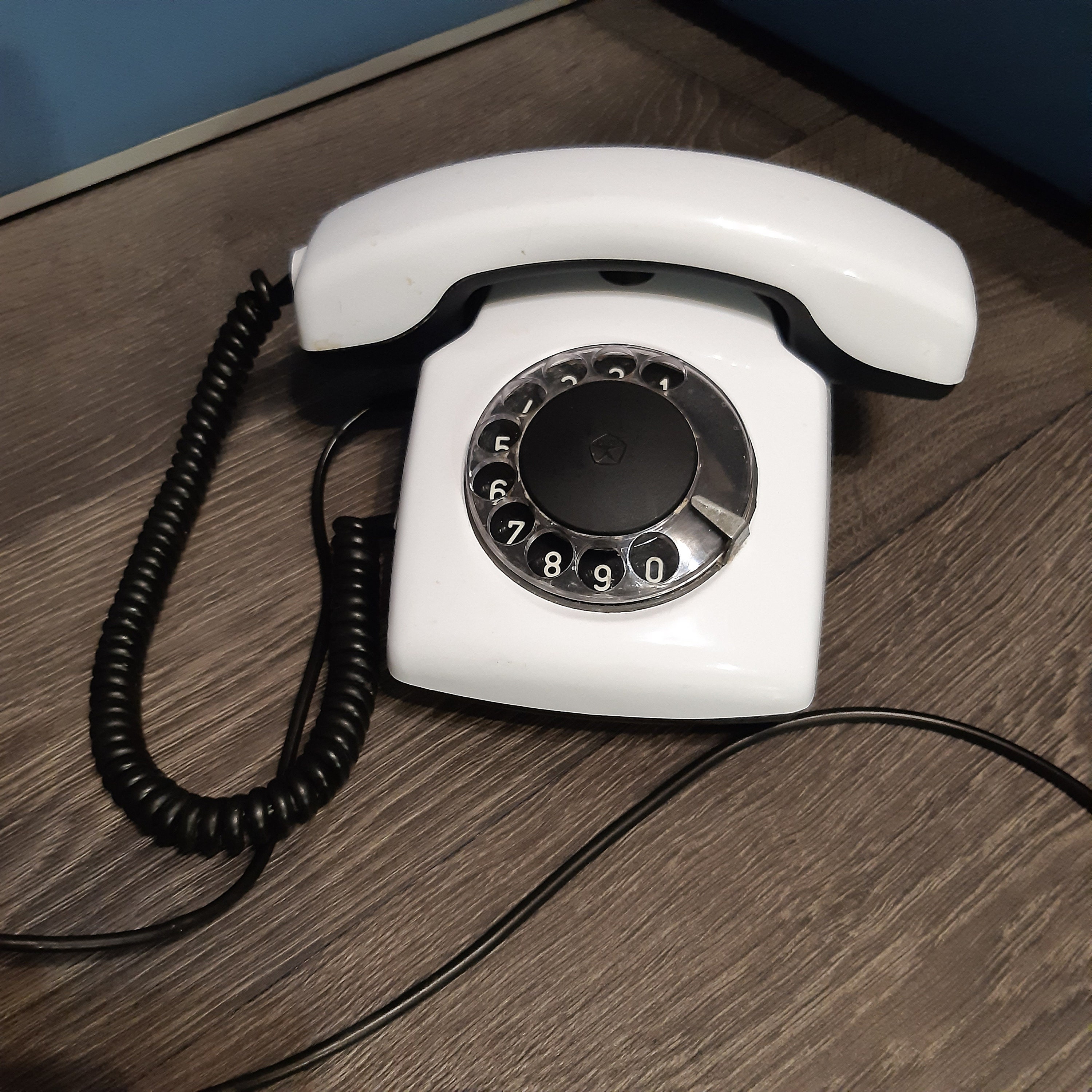 Vintage White Phone 1980s, Old Rotary Phone, White Phone, Circle Dial ...