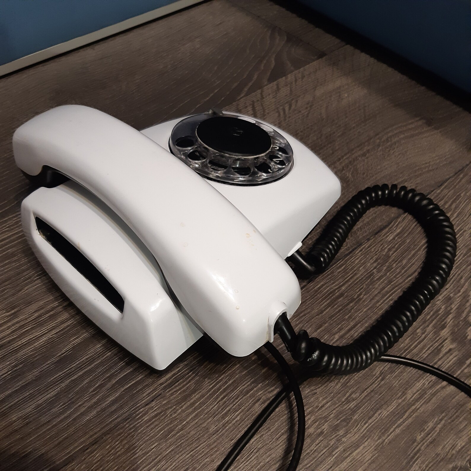 Vintage White Phone 1980s, Old Rotary Phone, White Phone, Circle Dial ...