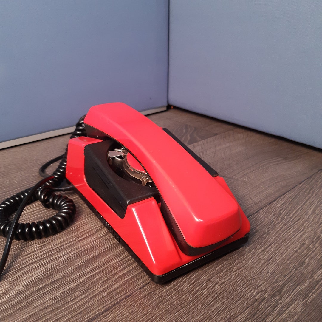 Vintage Red Phone 1980s, Old Rotary Phone, Red Phone, Circle Dial ...