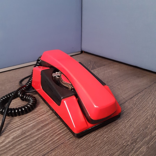 Red Rotary Phone - Etsy