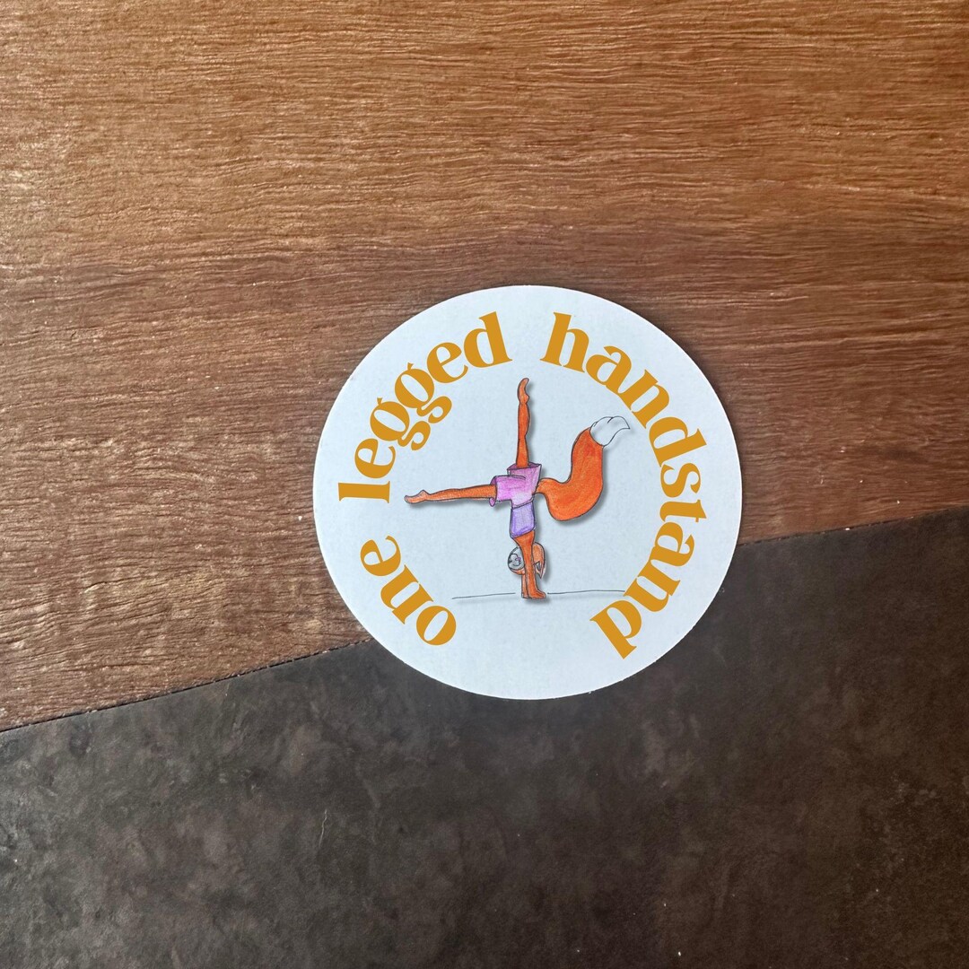 63 'one Legged Handstand' Tumbling Stickers 1 Inch Stickers - Etsy