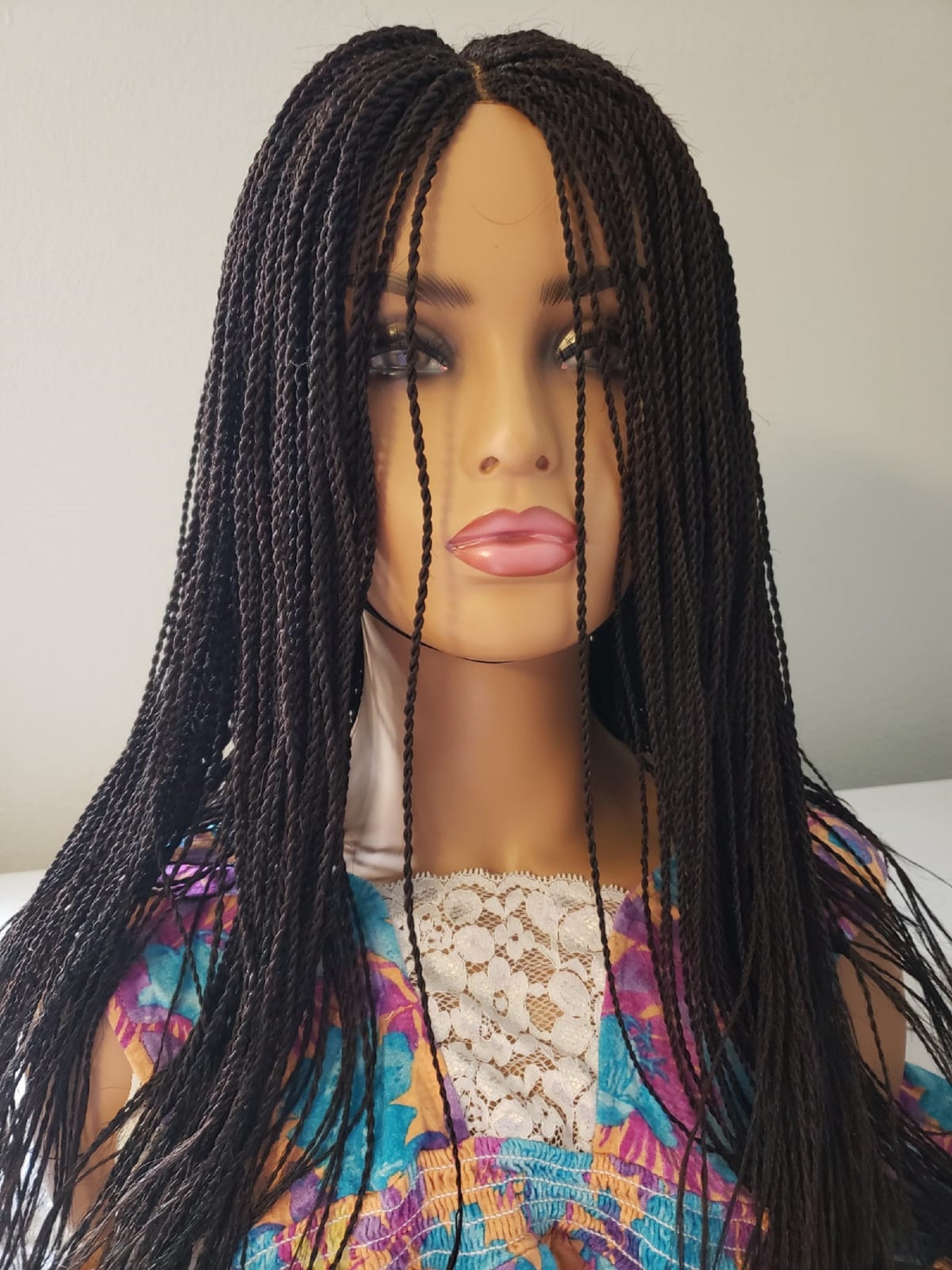 Braided Wig With Center Part - Etsy