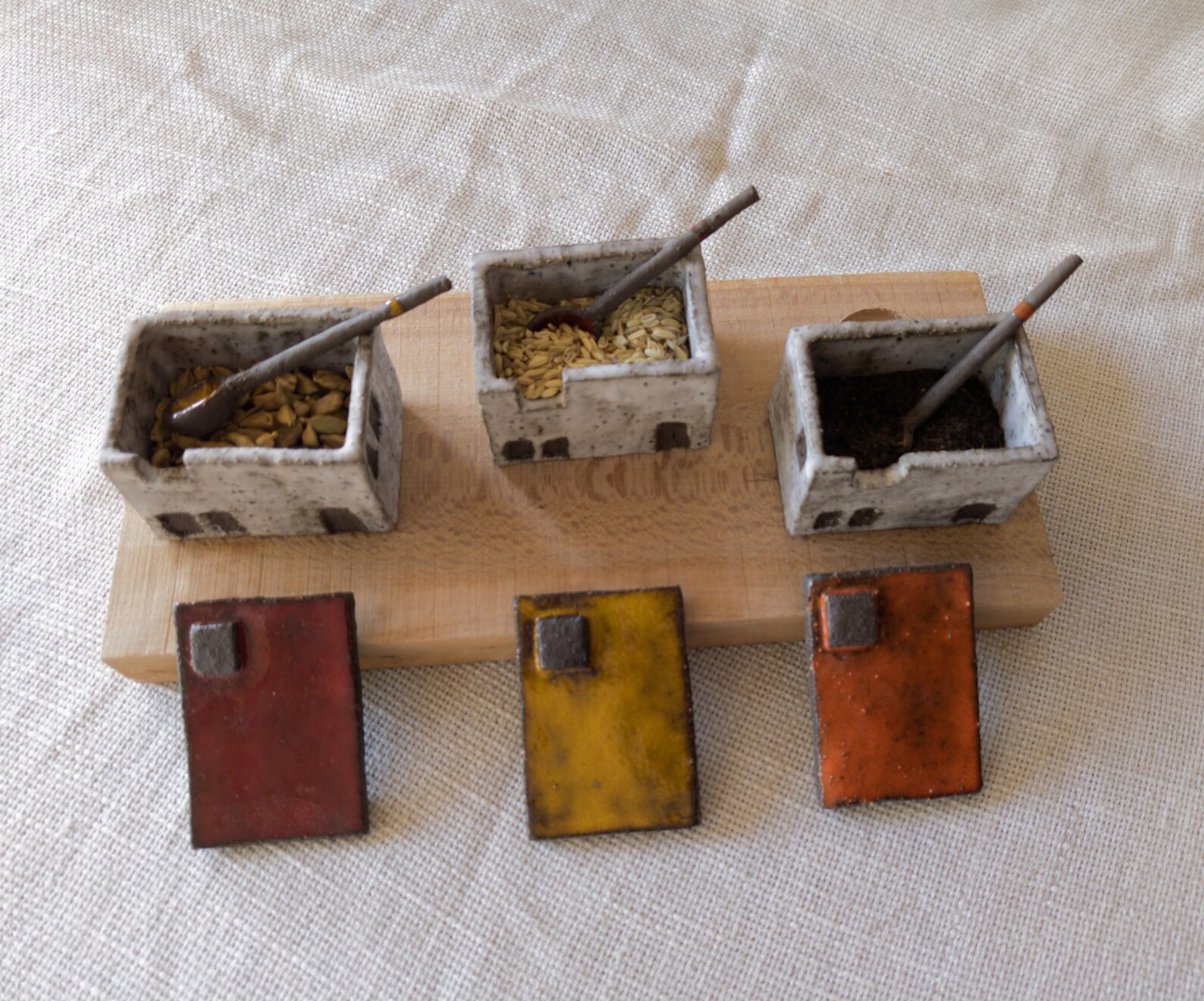 Ceramic Spice Containers Cruet Set House-shaped Spice Jars - Etsy