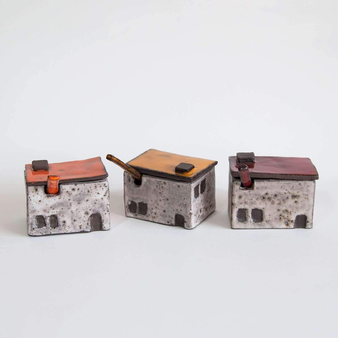 Ceramic Spice Containers Cruet Set House-shaped Spice Jars Seasoning ...