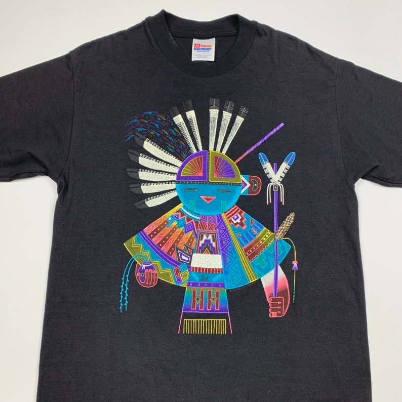 Vintage 90s Retro Aztec Western T-shirt - Etsy
