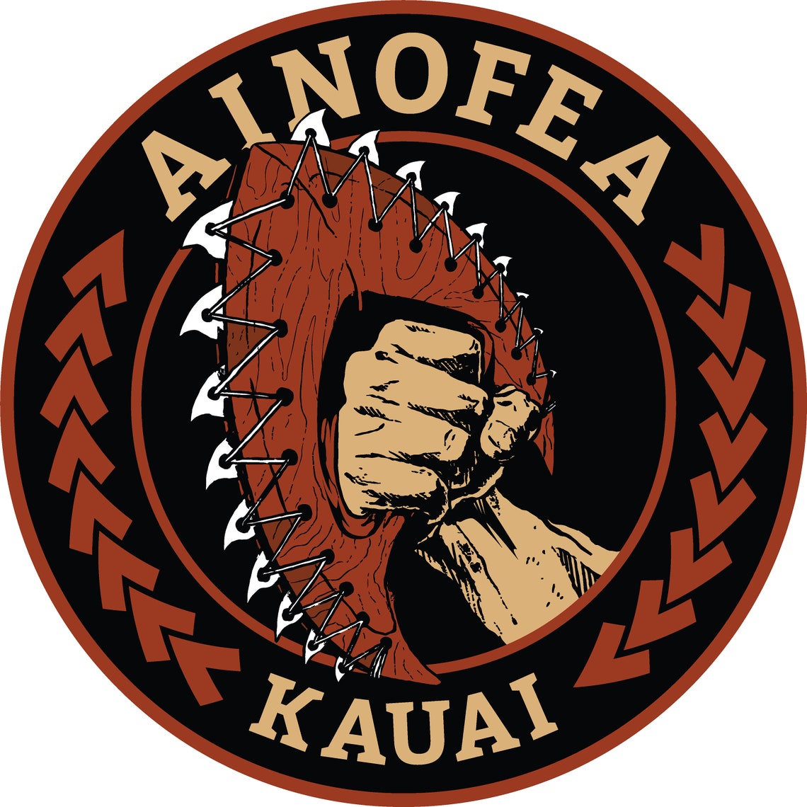 Ainofea Logo T Shirt- Koa Fist - Etsy