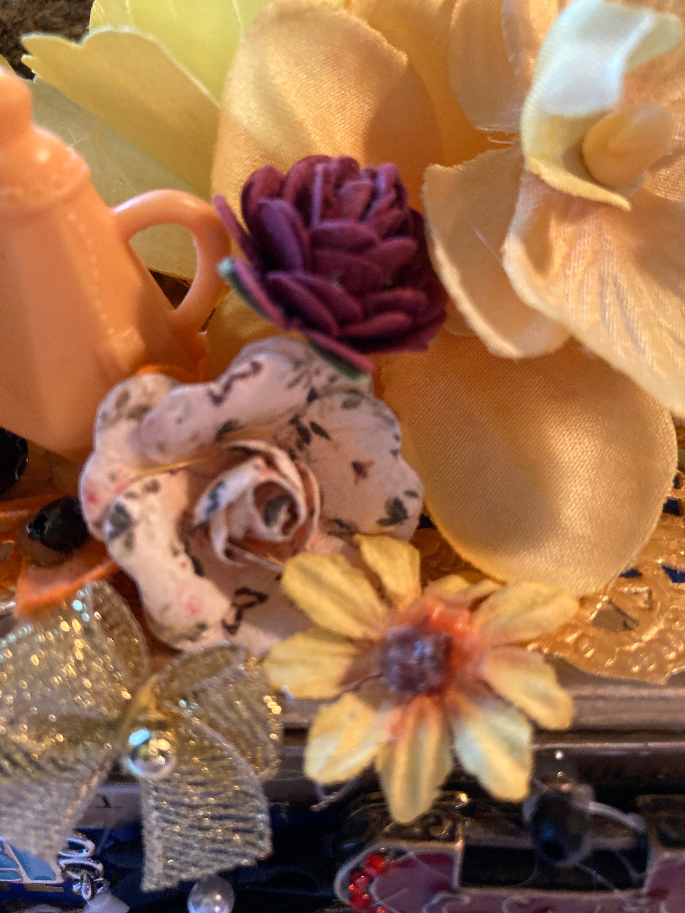 Trinket Box, Treasure Box, Jewelry, Box, Mixed Media, Art, Fairy Garden ...