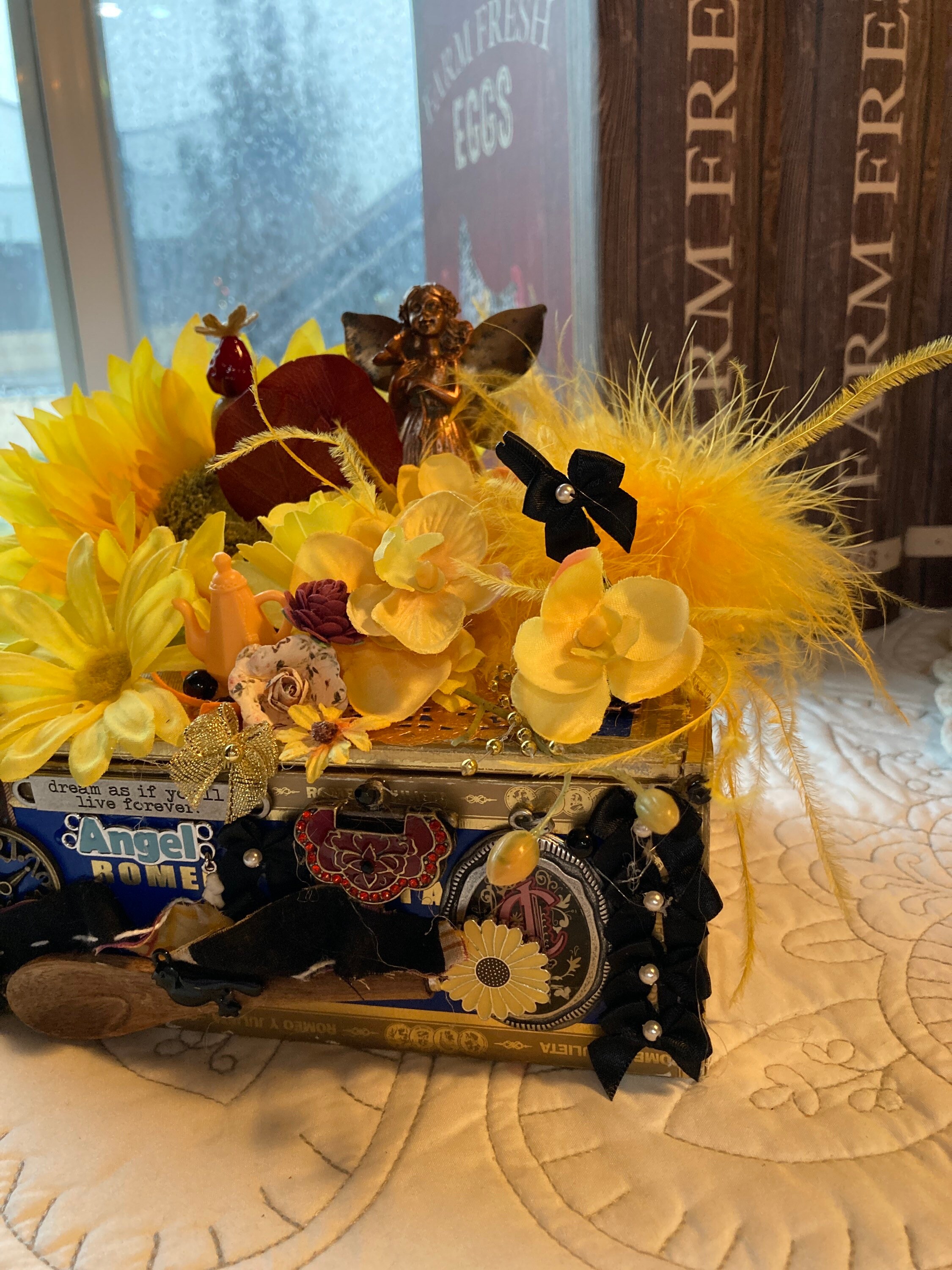 Trinket Box, Treasure Box, Jewelry, Box, Mixed Media, Art, Fairy Garden ...