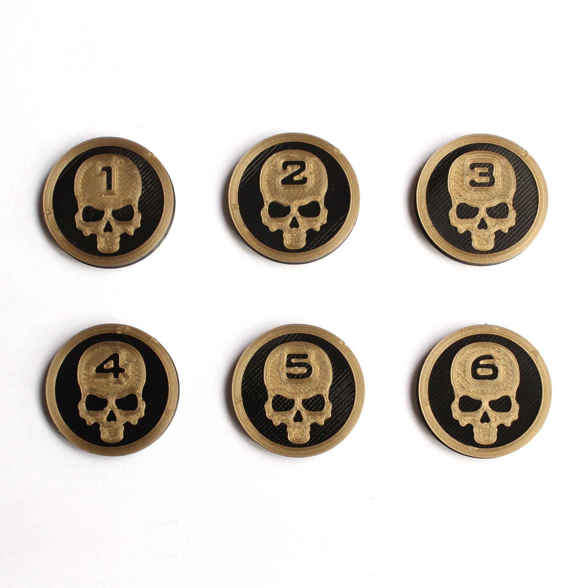 Warhammer 40K Objective Markers en noir métallisé Gold Skull | Etsy