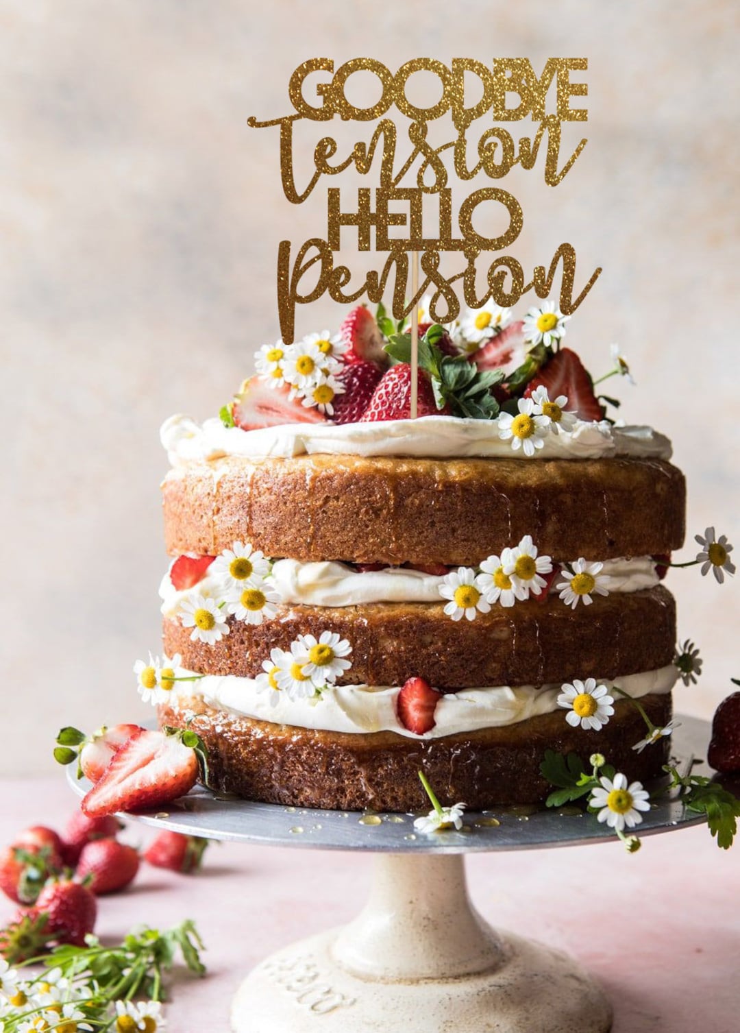 Goodbye Tension Hello Pension Cake Toppers Happy Retirement - Etsy