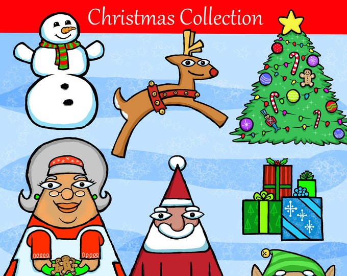 Christmas Clipart Collection - Cute Clip Art With Santa, Mrs. Claus ...