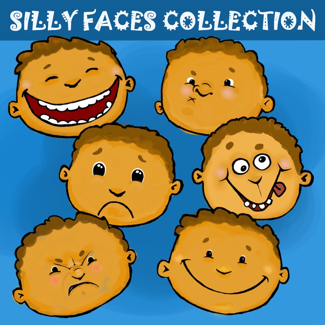 Silly Faces Clipart Collection Cute Clip Art Featuring Silly - Etsy