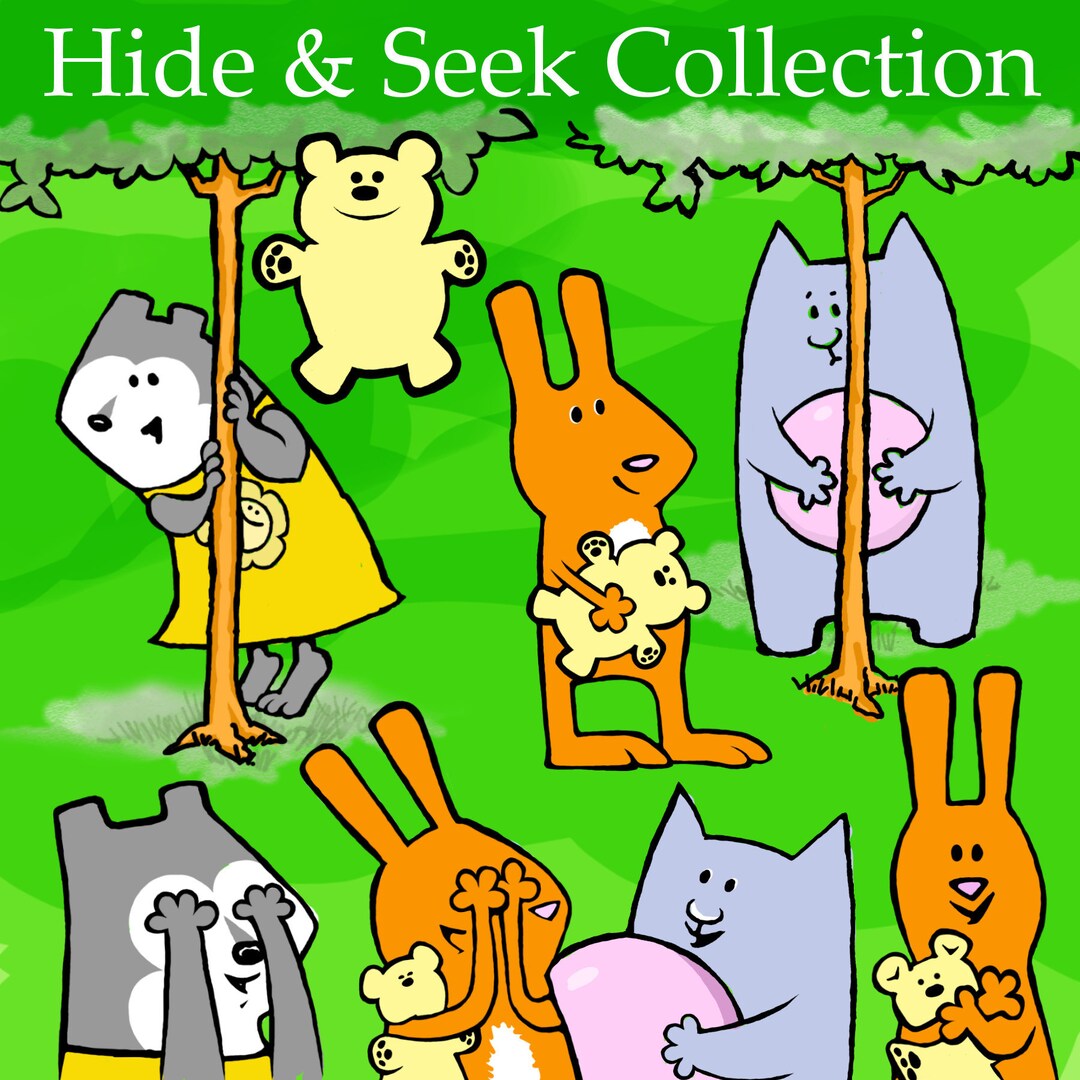 Hide and Seek Cute Cartoon Animal Clipart Collection - Clip Art ...