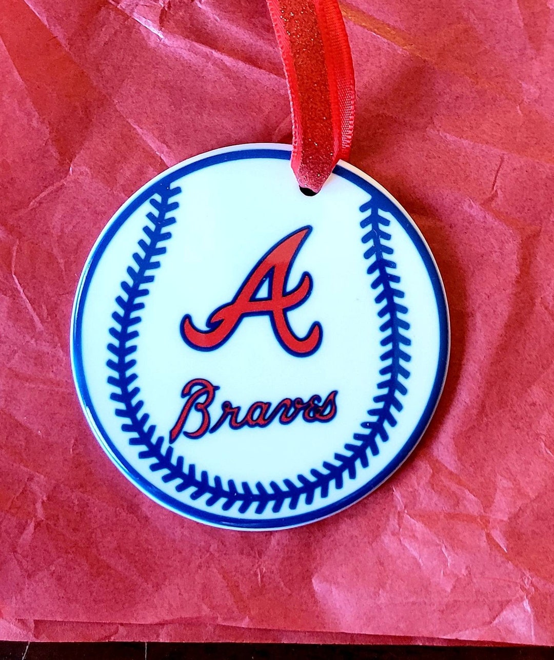 Atlanta Braves Baseball Christmas Ornament: Personalized Fan Gift - Etsy