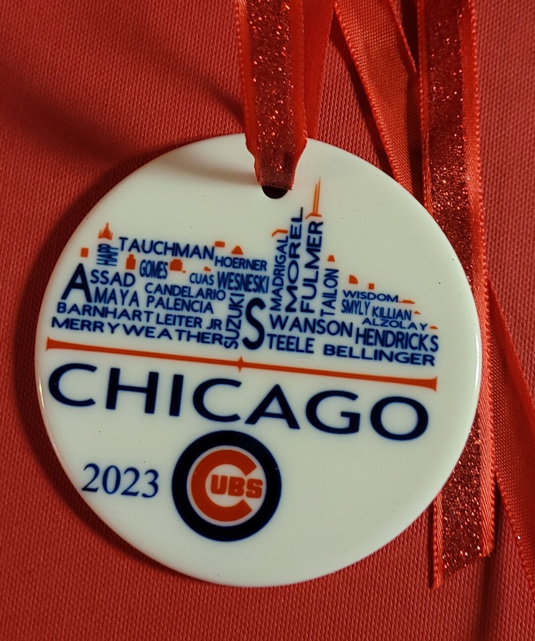 Chicago Cubs 2023 Skyline Roster Keepsake Christmas Ornament / - Etsy