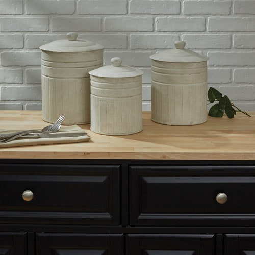 Farmhouse Kitchen Canisters Set by Saratoga Home Galvanized - Etsy