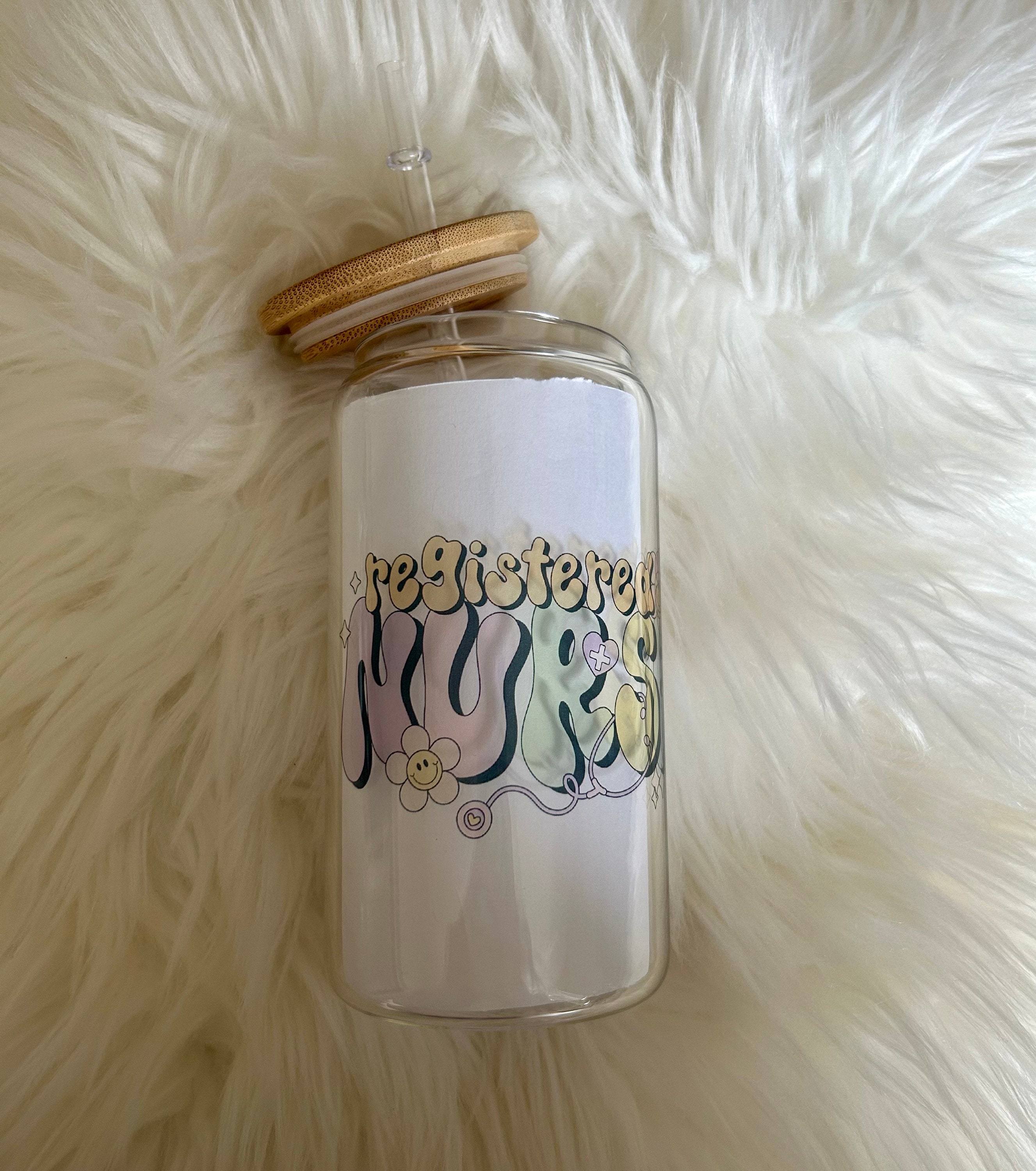 Nurse Cup, Rn Cup, Aesthetic Cup, Glass Can, Frosted Glass Can, Soda ...