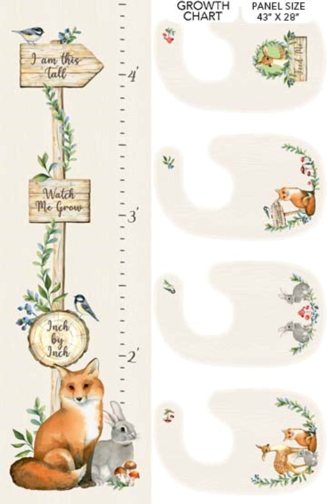 Watch Me Grow Chart and Bib Panel - DP23932-11 - Etsy