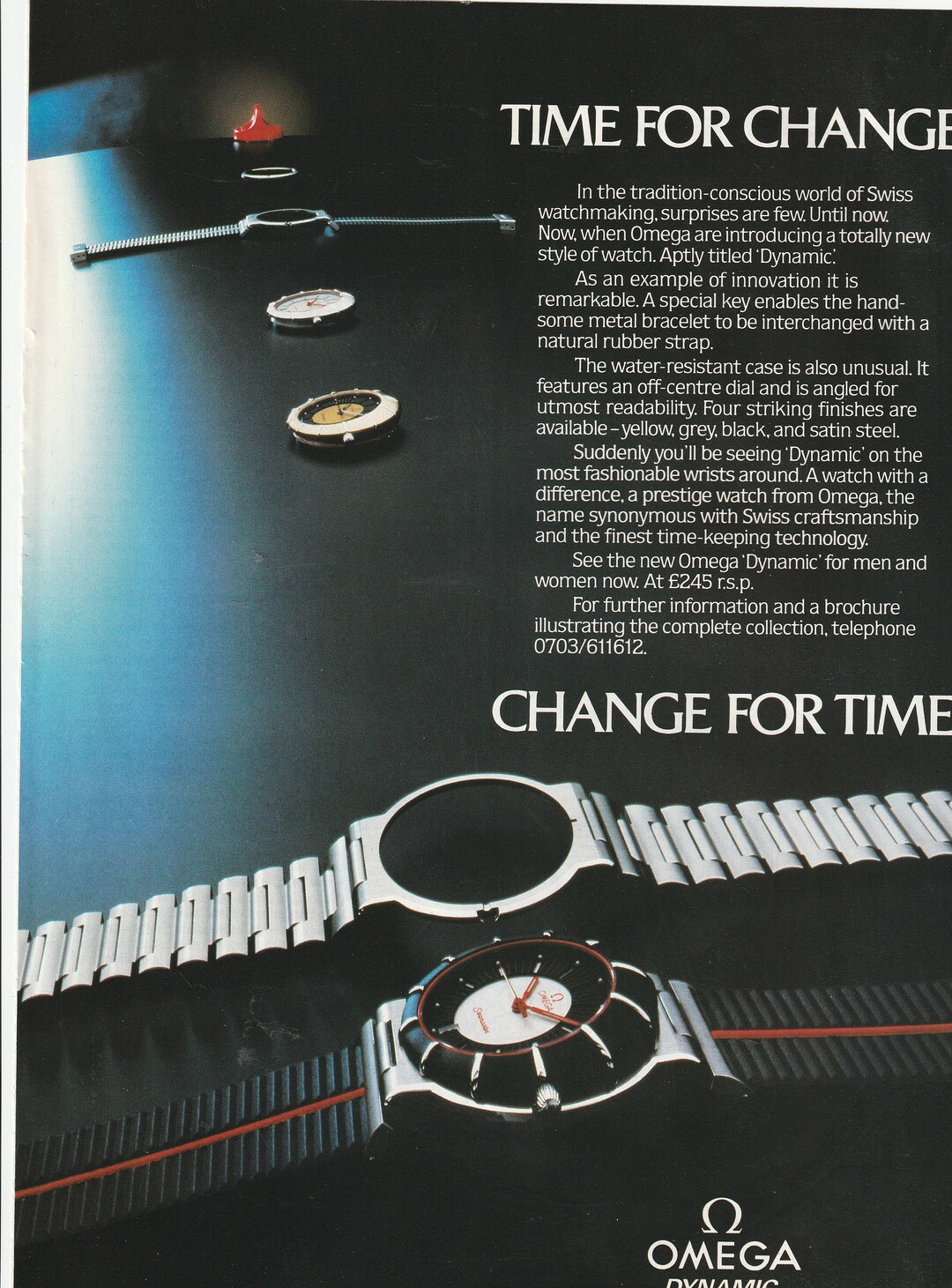 1985 OMEGA DYNAMIC WATCH Magazine Advert - Etsy