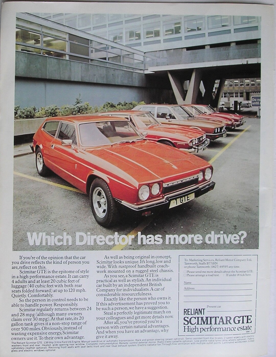 1977 RELIANT SCIMITAR Motor Car Magazine Advert - Etsy