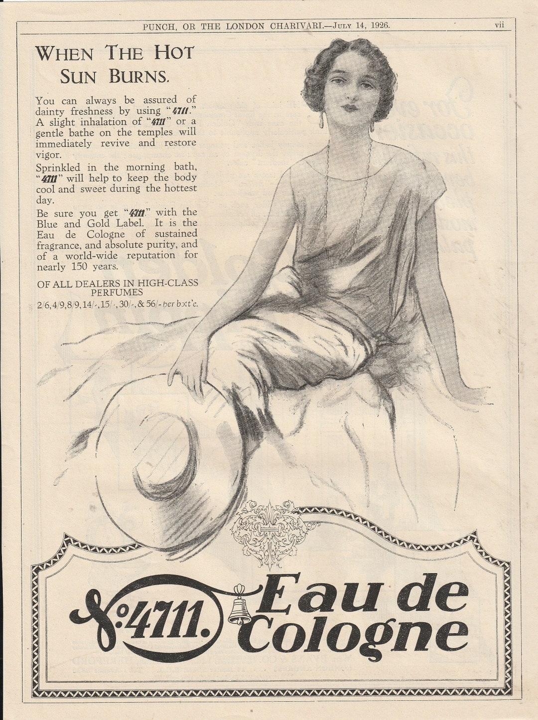 1926 4711 EAU DE COLOGNE Magazine Advert - Etsy