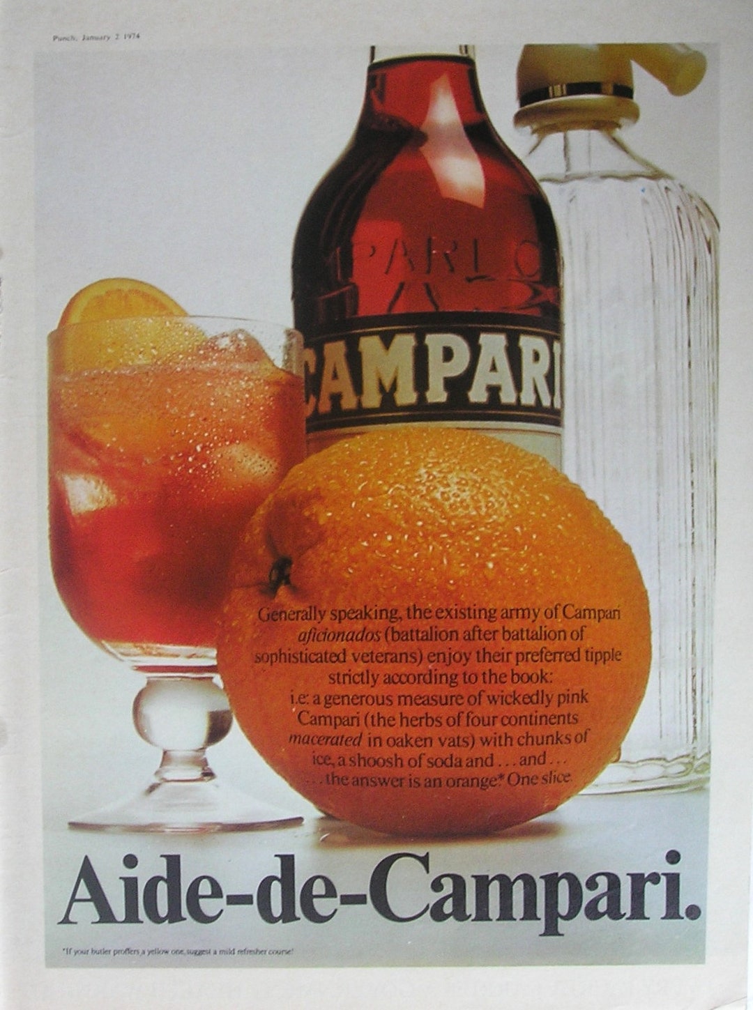 1974 CAMPARI LIQUEUR Magazine Advert - Etsy