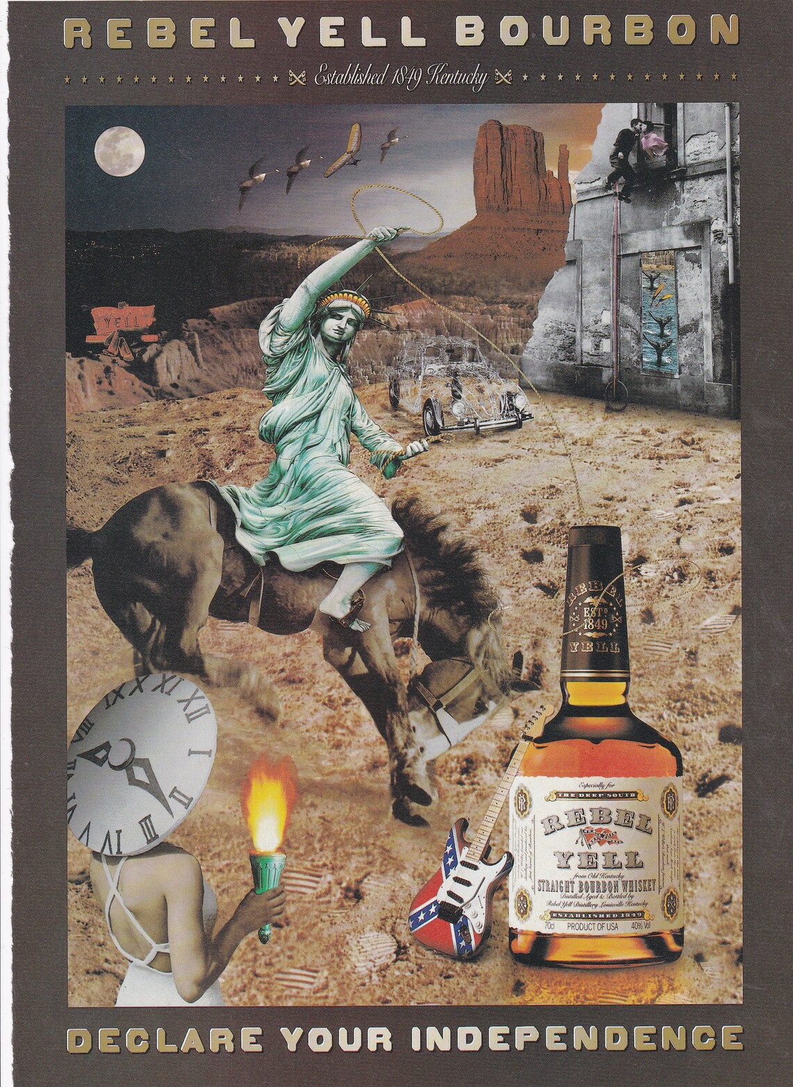 1991 REBEL YELL BOURBON Magazine Advert - Etsy