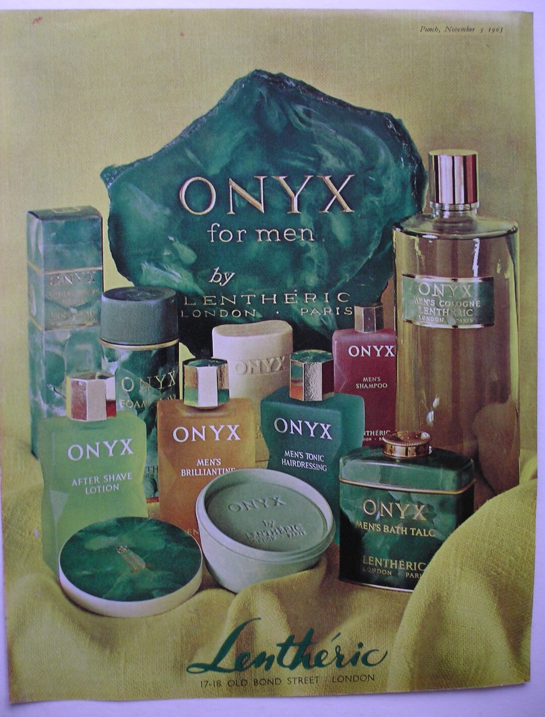 1965 LETHERIC ONYX for MEN Magazine Advert - Etsy