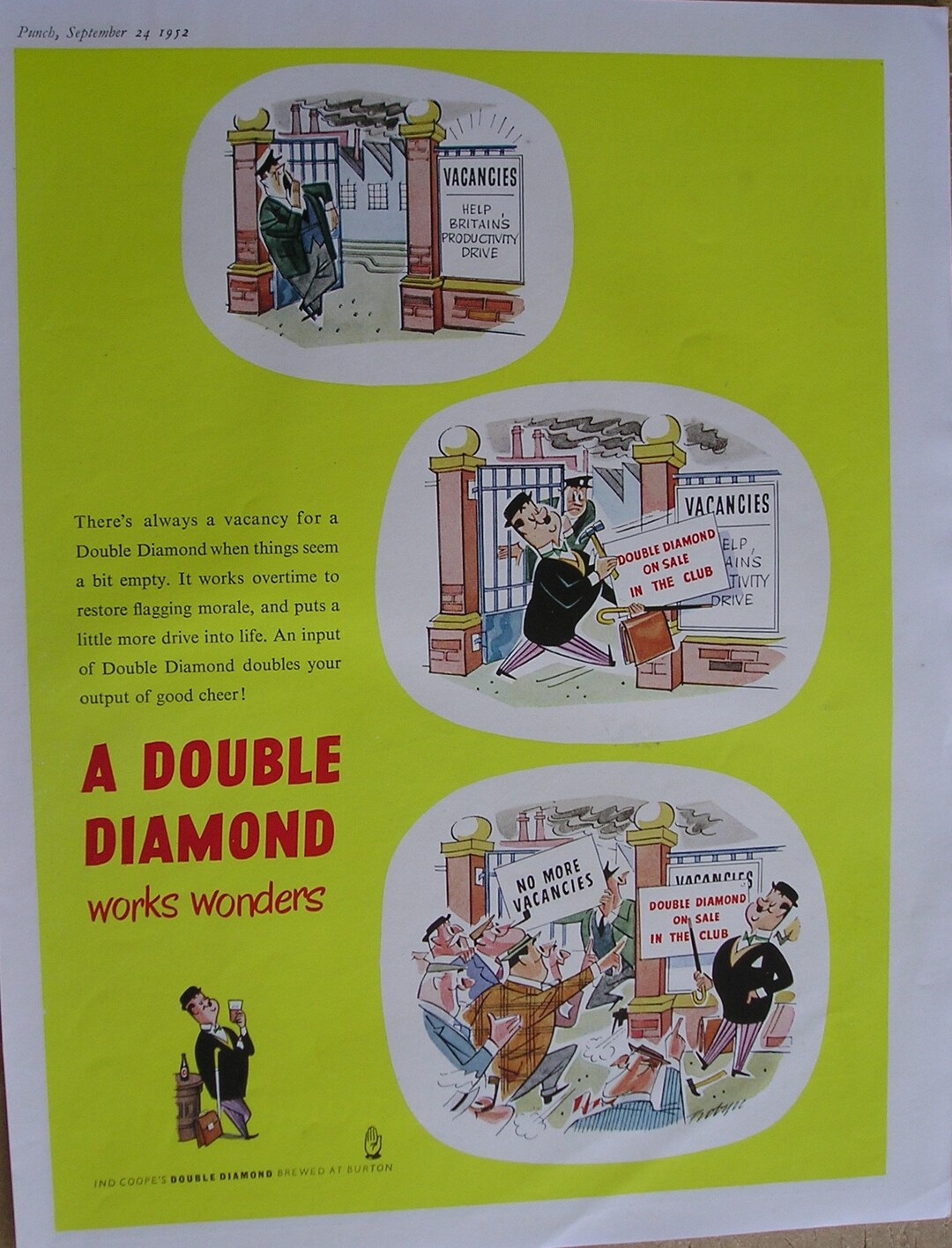1952 DOUBLE DIAMOND BEER Magazine Advert - Etsy