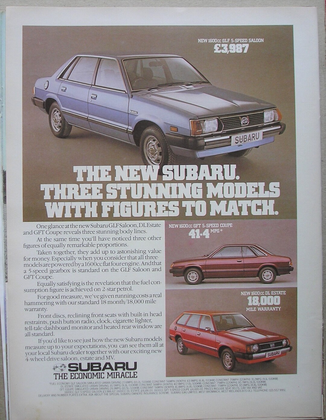1980 SUBARU Motor Cars Magazine Advert - Etsy