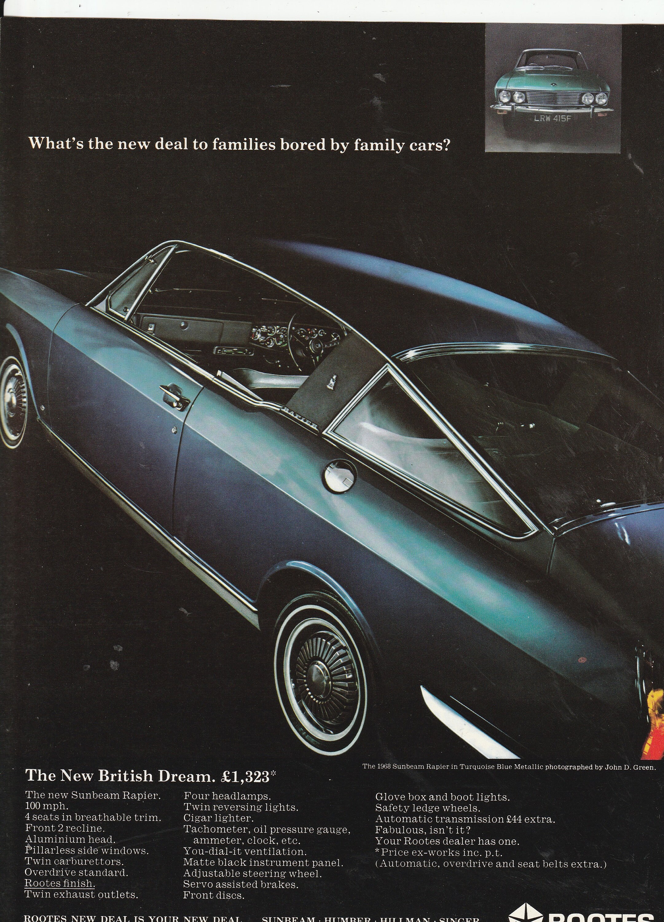 1968 SUNBEAM RAPIER Motor Car Magazine Advert - Etsy