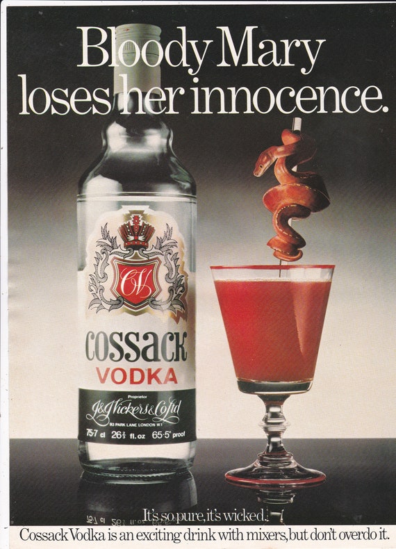 1980 COSSACK VODKA Magazine Advert - Etsy