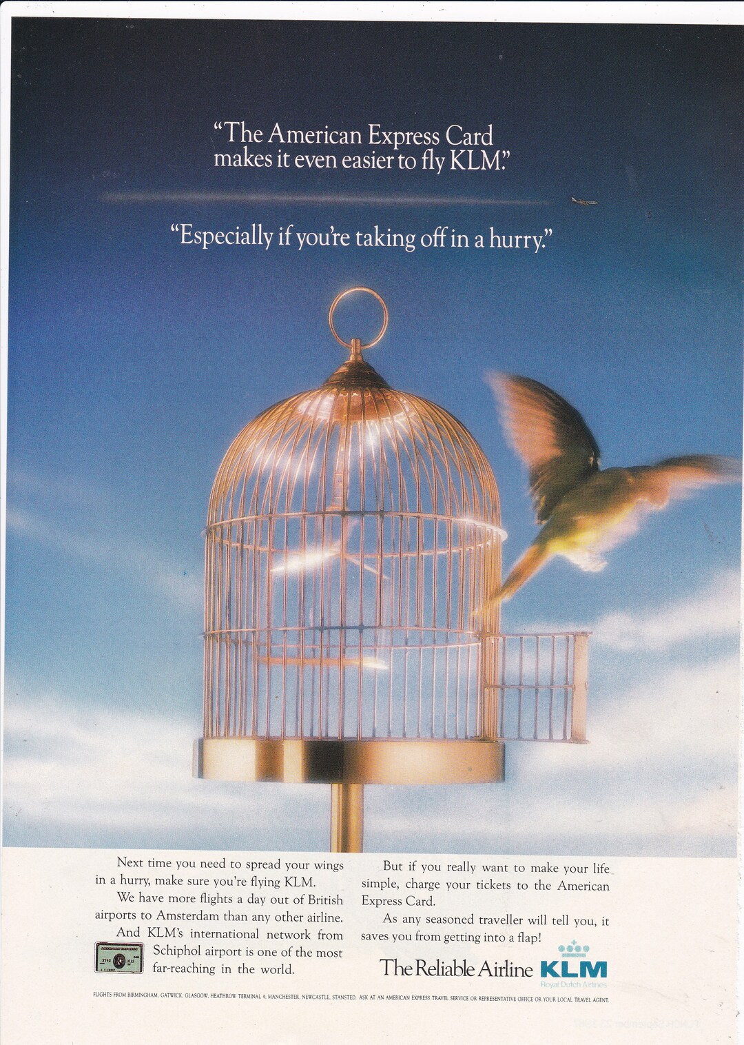 1987 KLM AIRLINES Magazine Advert - Etsy